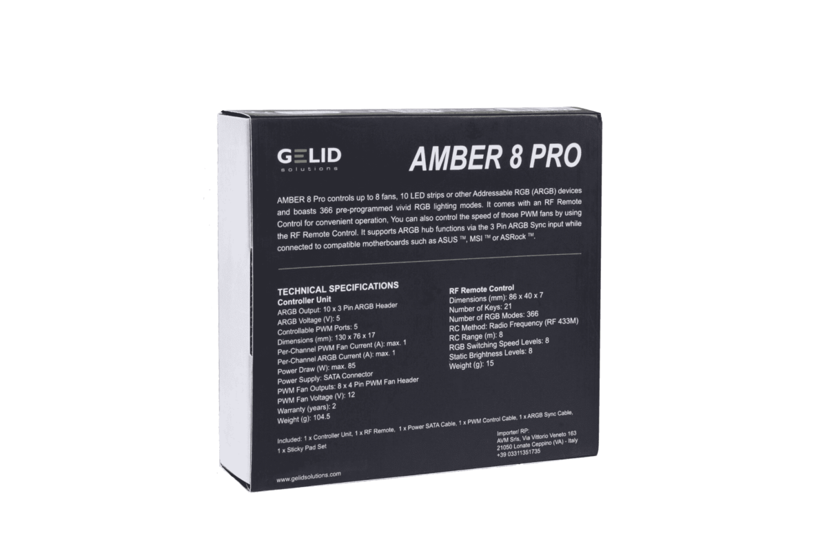 Buy AMBER 8 PRO | 3 Pin ARGB Fan Controller | Gelid Solutions